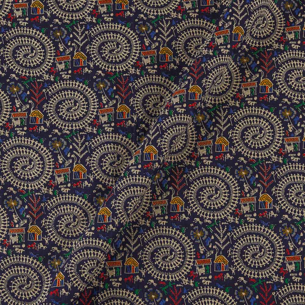 Buy Warli Print Fabric Online @ Best Prices - SourceItRight