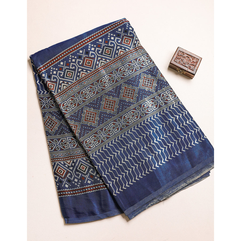 MASHRU SILK AJRAKH FABRIC - SourceItRight