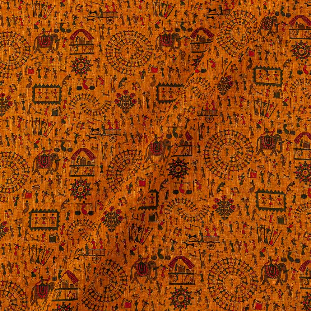 Buy Warli Print Fabric Online @ Best Prices - SourceItRight